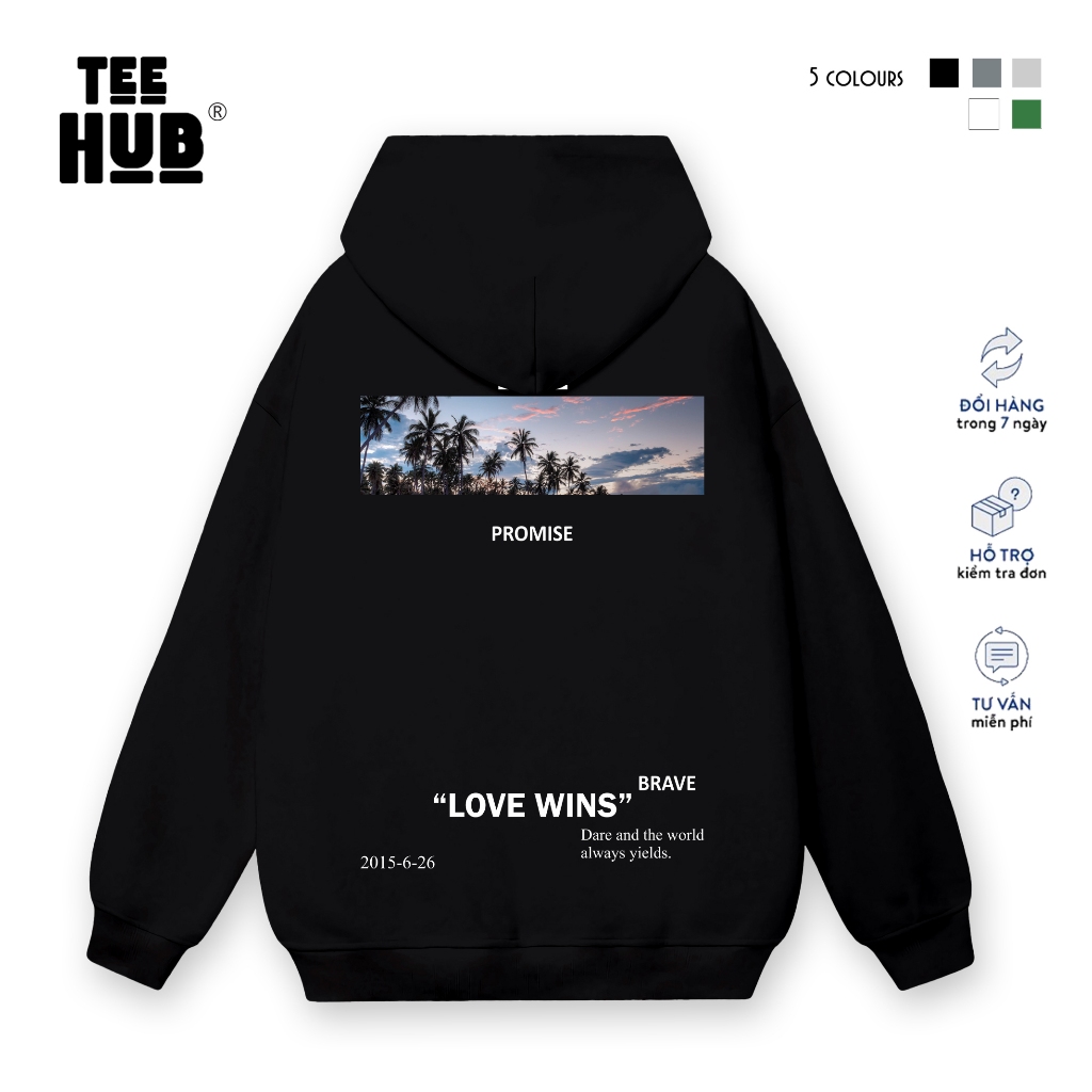 Áo Hoodie nỉ bông TEEHUB Love Wind nam nữ form rộng thu đông Local Brand | Shopee Việt Nam