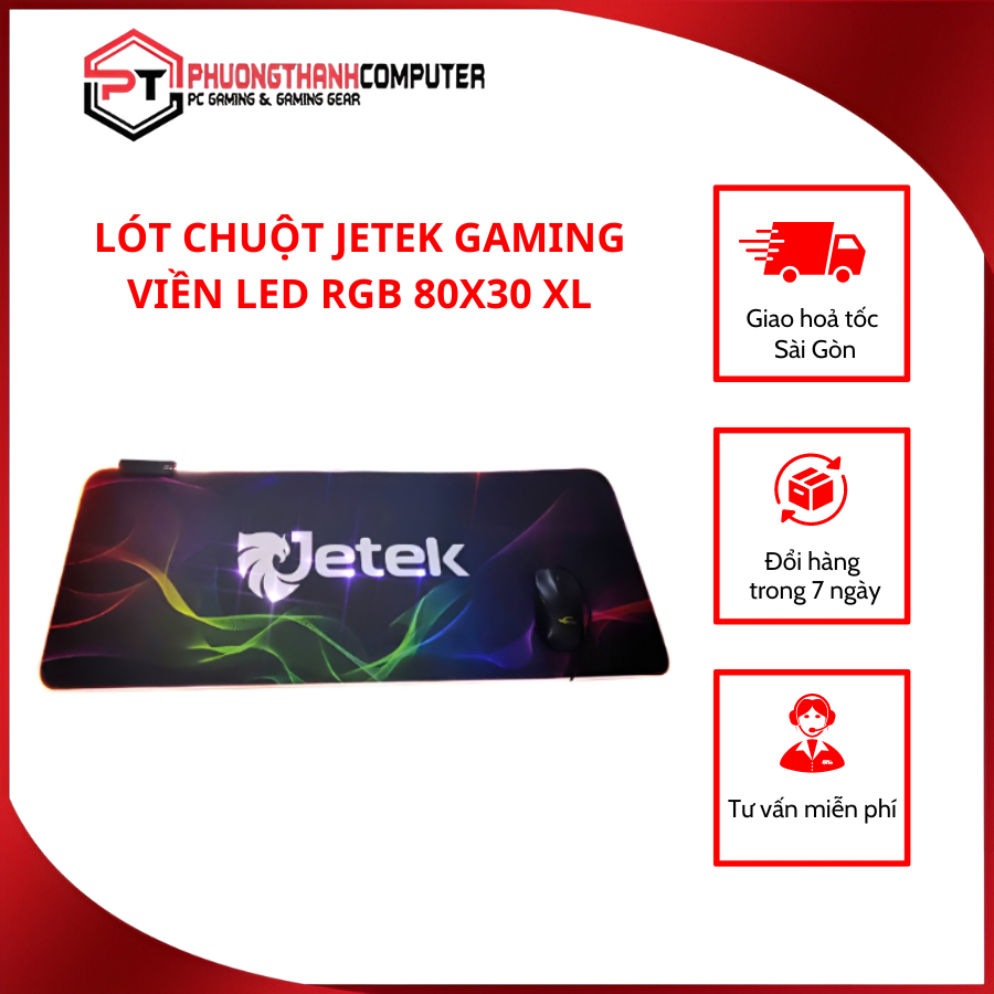 Lót Chuột Jetek Gaming Viền Led RGB 80x30 XL, Pad Gaming Giá Rẻ ...