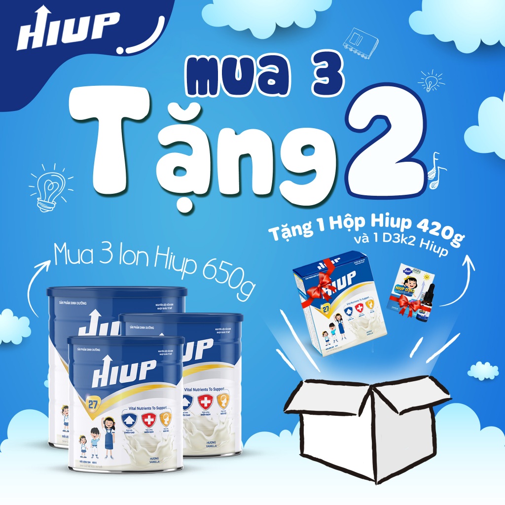 Sữa bột HIUP tăng chiều cao và tăng cân cho trẻ từ 2 đến 15 tuổi [Combo ...
