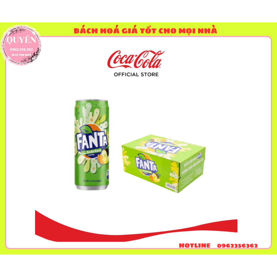 LỐC 6 LON NƯỚC NGỌT HƯƠNG SODA KEM TRÁI CÂY FANTA 320ML - date mới ...