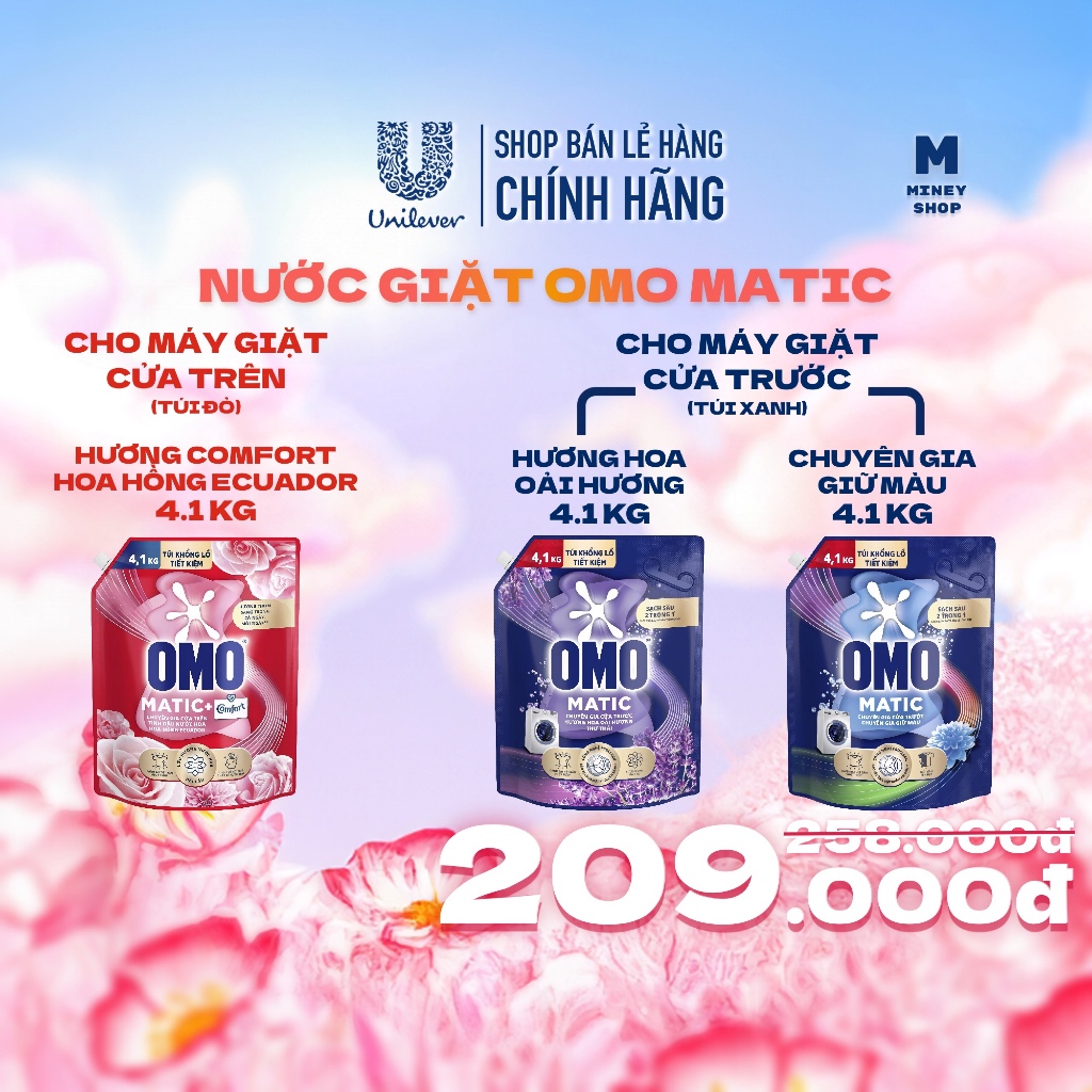 Túi Nước Giặt OMO Matic Cửa Trên & Cửa Trước 4.1kg | 3.9kg | 3.6kg | Shopee Việt Nam