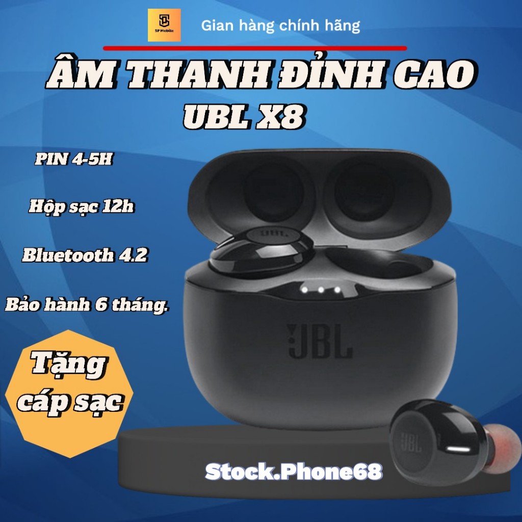 Tai Nghe Bluetooth Không Dây TWS JBL X8 Chính Hãng,Có Mic nge gọi đàm ...
