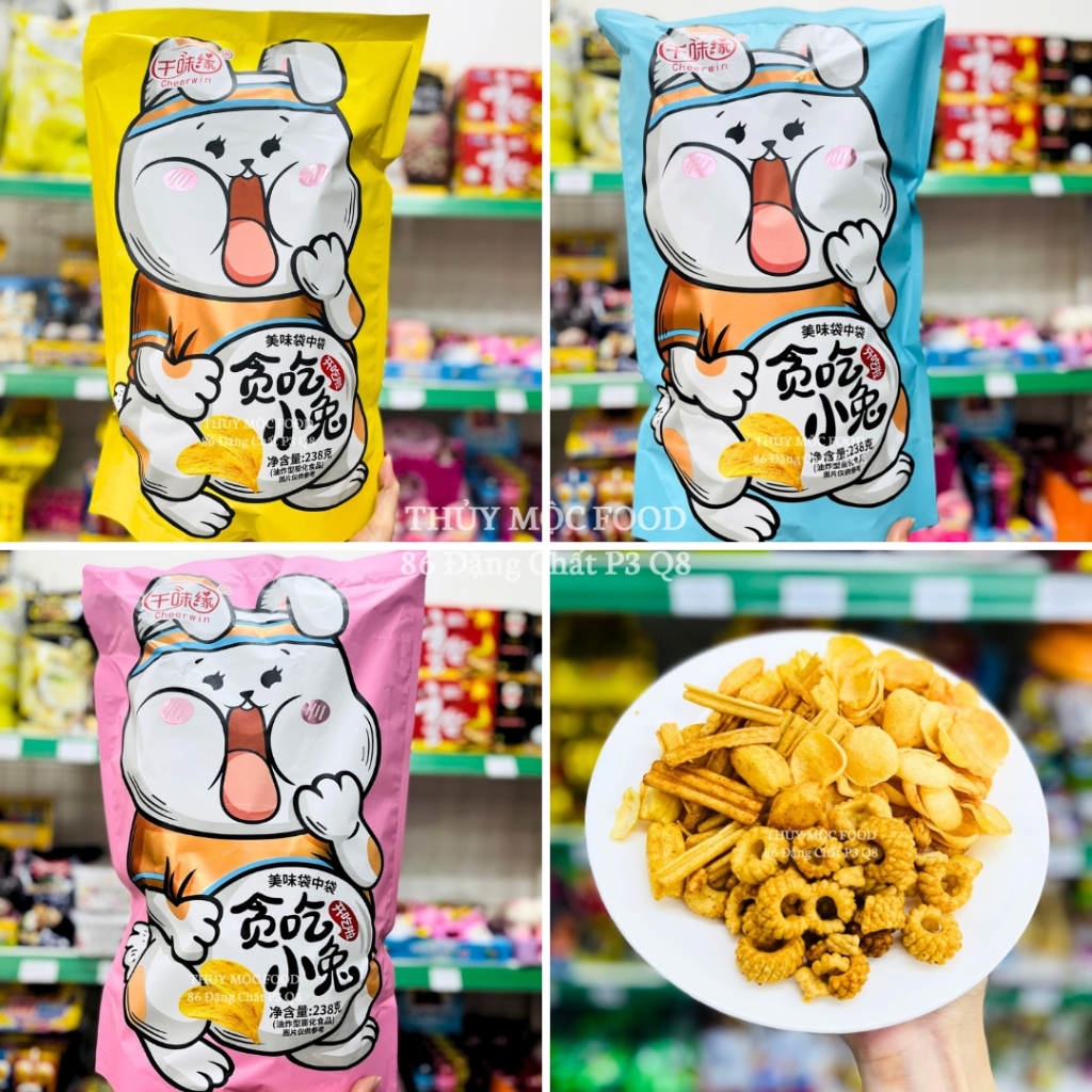 Snack Bim Bim Khổng Lồ Thỏ Ham Ăn Siêu Kute 3 Màu Xanh Hồng Vàng 238 ...