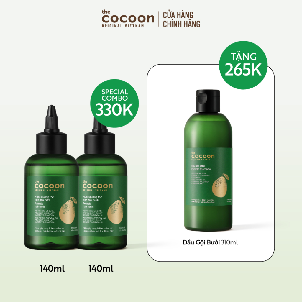 SPECIAL COMBO 2 chai Nước Dưỡng Tóc Tinh Dầu Bưởi Cocoon 140ml - tặng ...