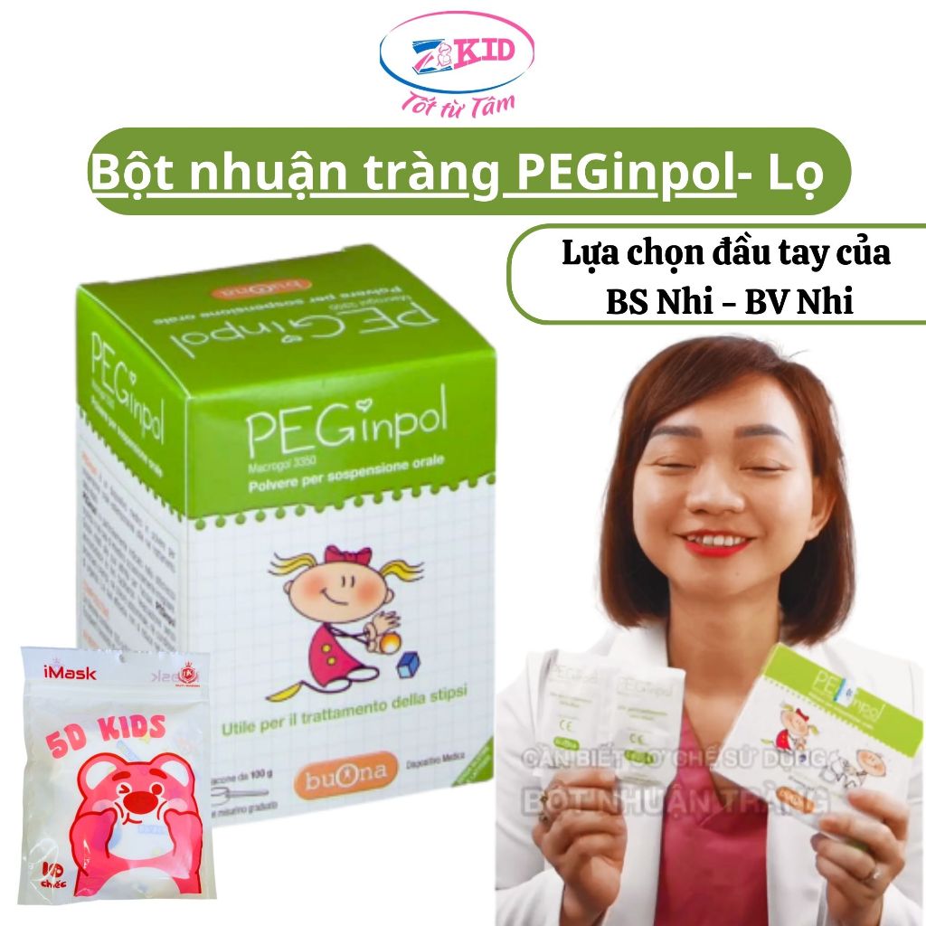 Bột nhuận tràng Peginpol, PEG 3350, giảm táo bón, đi tiêu hiệu quả cho ...