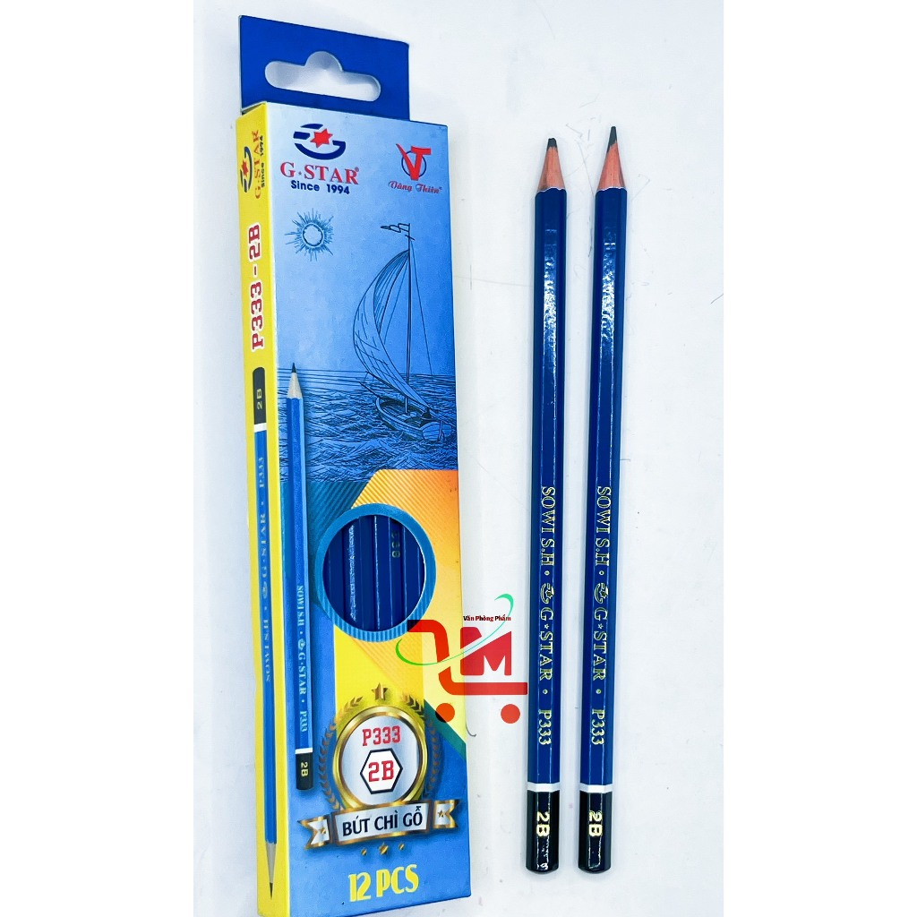 Hộp 12 Cây Viết Chì Đen Vỏ Gỗ P333-2B GSTAR / Bút Chì Chuốt Gỗ Đen ...