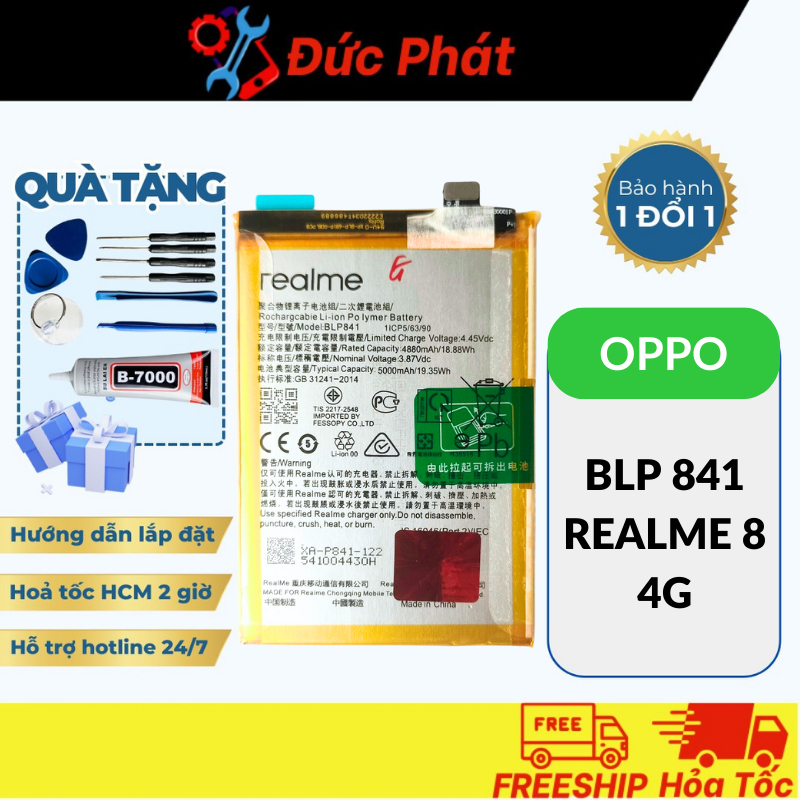 PIN OPPO BLP 841/ REALME 8 4G (TẶNG KÈM KEO VÀ TOOLS SỬA) | Shopee Việt Nam
