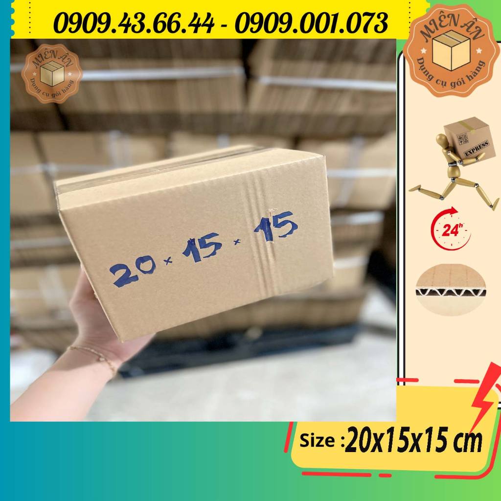 Hộp giấy P52 size 20x15x15 cm, thùng carton gói hàng Everest | Shopee ...