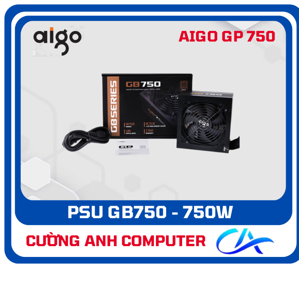 PSU AIGO GB750 - 750W (80 Plus Bronze/Màu Đen) | Shopee Việt Nam