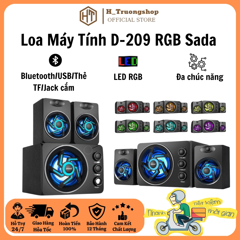 Loa Máy Tính SaDa D-209 Bass Mạnh, Đèn RGB ,Vô Địch Tầm Giá, Tương ...