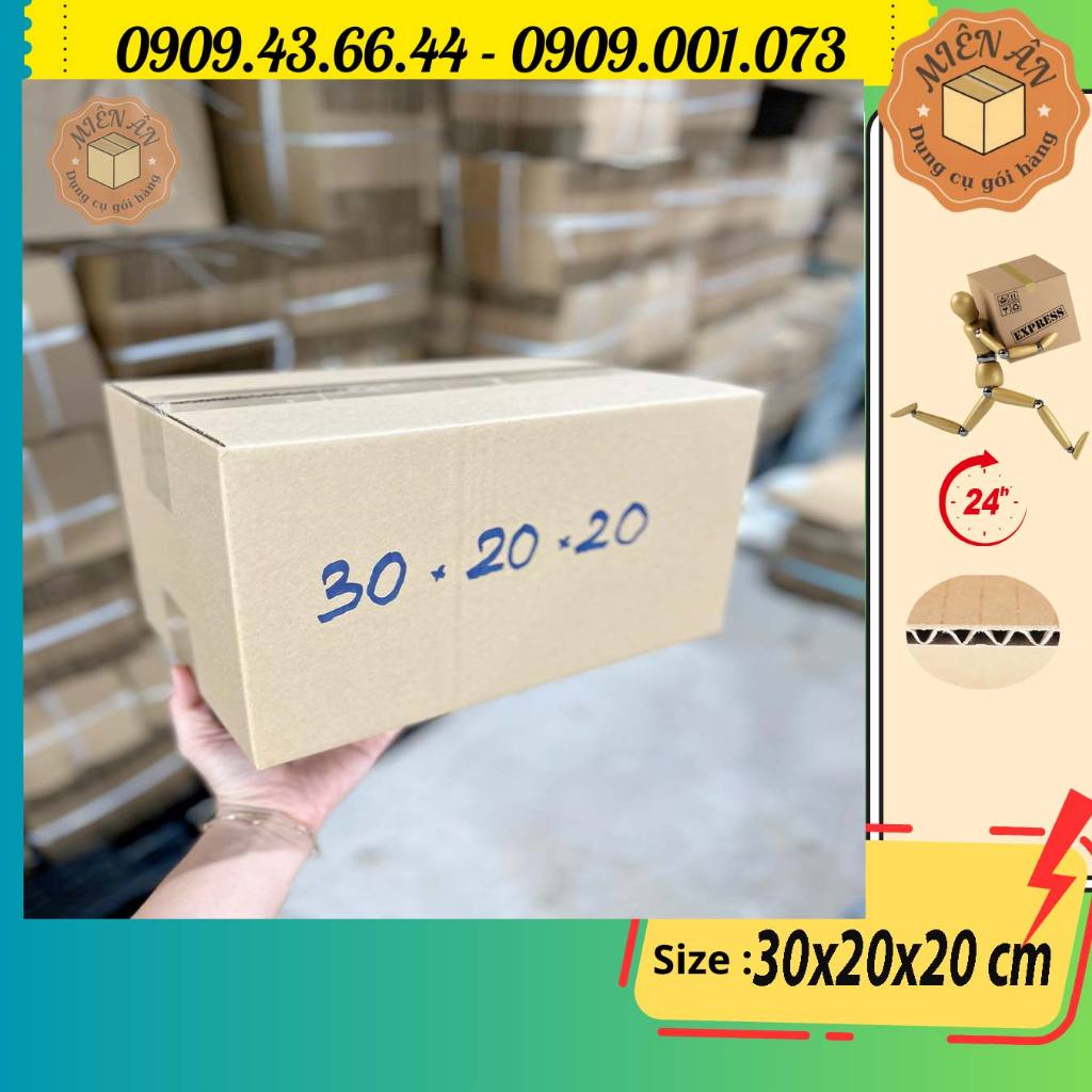 Hộp giấy, thùng carton size 30x20x20 cm hộp carton gói hàng Everest ...