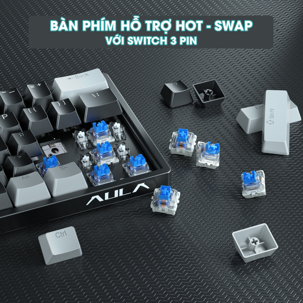 Bàn Phím Cơ Gaming AULA F3261 Layout 60% Hỗ Trợ Hotswap Led RGB Có Dây ...
