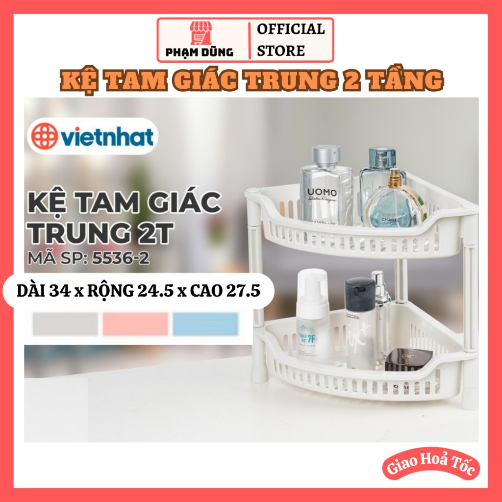 Kệ Tam Giác Trung 2 Tầng , Kệ nhựa lắp ráp 2 tầng Việt Nhật 5536-2 để góc tường tiện lợi ...