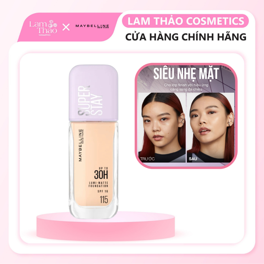 Kem Nền Bắt Sáng Che Phủ Maybelline Super Stay Up To 30H Lumi-Matte Foundation | Shopee Việt Nam