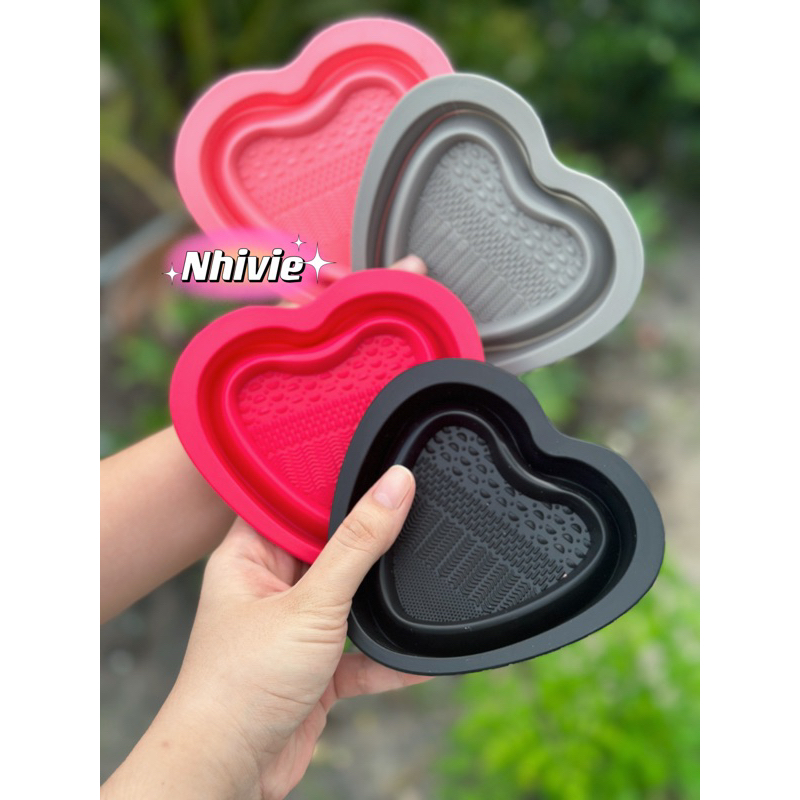 Thau Giặt Cọ Trang Điểm & Mút Silicone Trái Tim | Shopee Việt Nam
