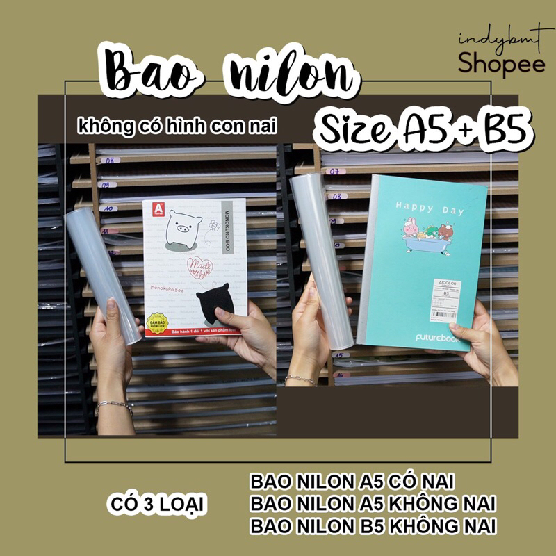 [Size a5, b5] bao nilon bọc vở, bao nilon bao tập học sinh, bao nilon ...