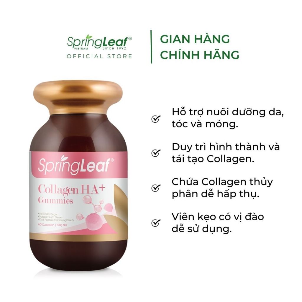 Kẹo dẻo bổ sung Collagen chứa 1000mg collagen thủy phân SpringLeaf ...