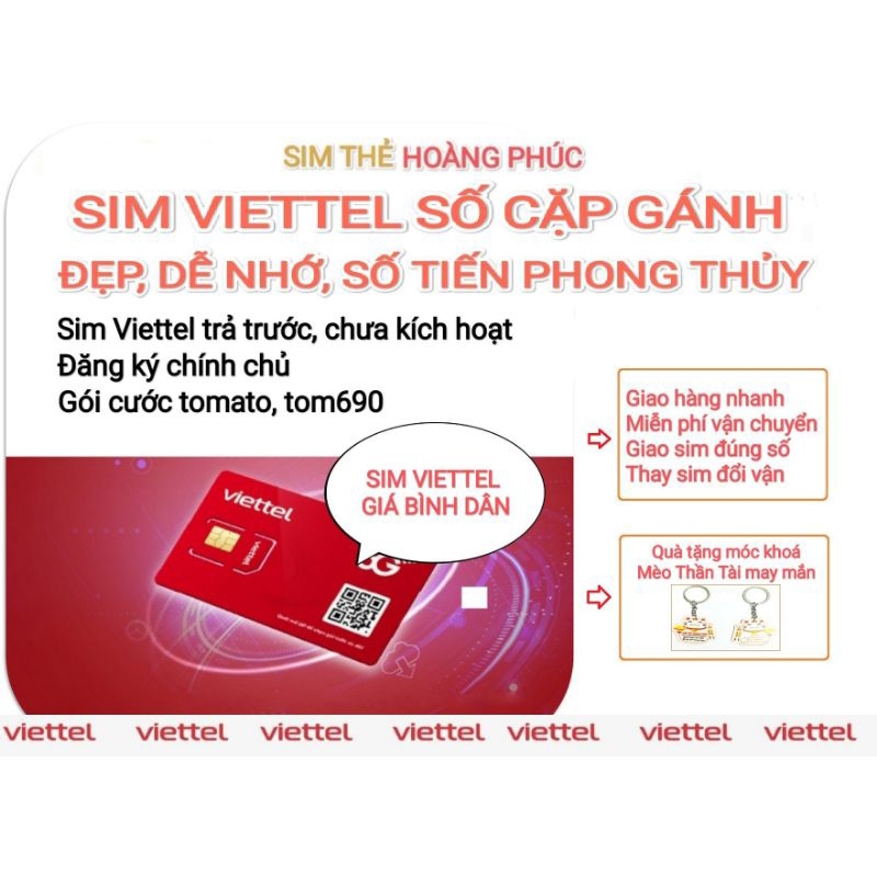 SIM VIETTEL CẶP GÁNH ĐẸP DỄ NHỚ ( Sim Viettel nguyên kít 100%, chưa ...
