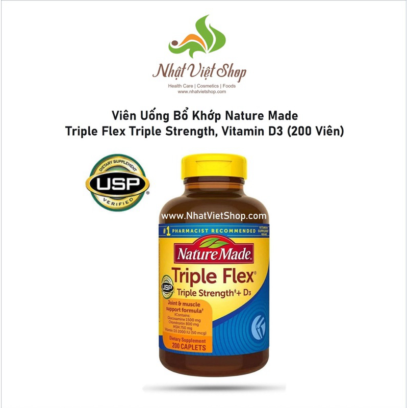 Viên Uống Bổ Khớp Nature Made Triple Flex Triple Strength, Vitamin D3 ...