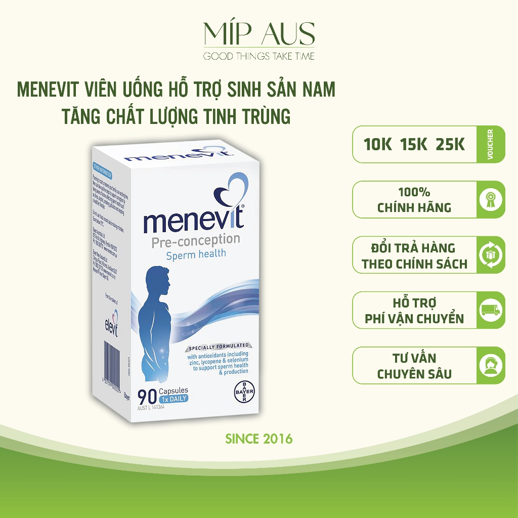 Viên Uống Cải Thiện Chất Lượng Tinh Trùng - Menevit Úc - 30/90 Viên ...