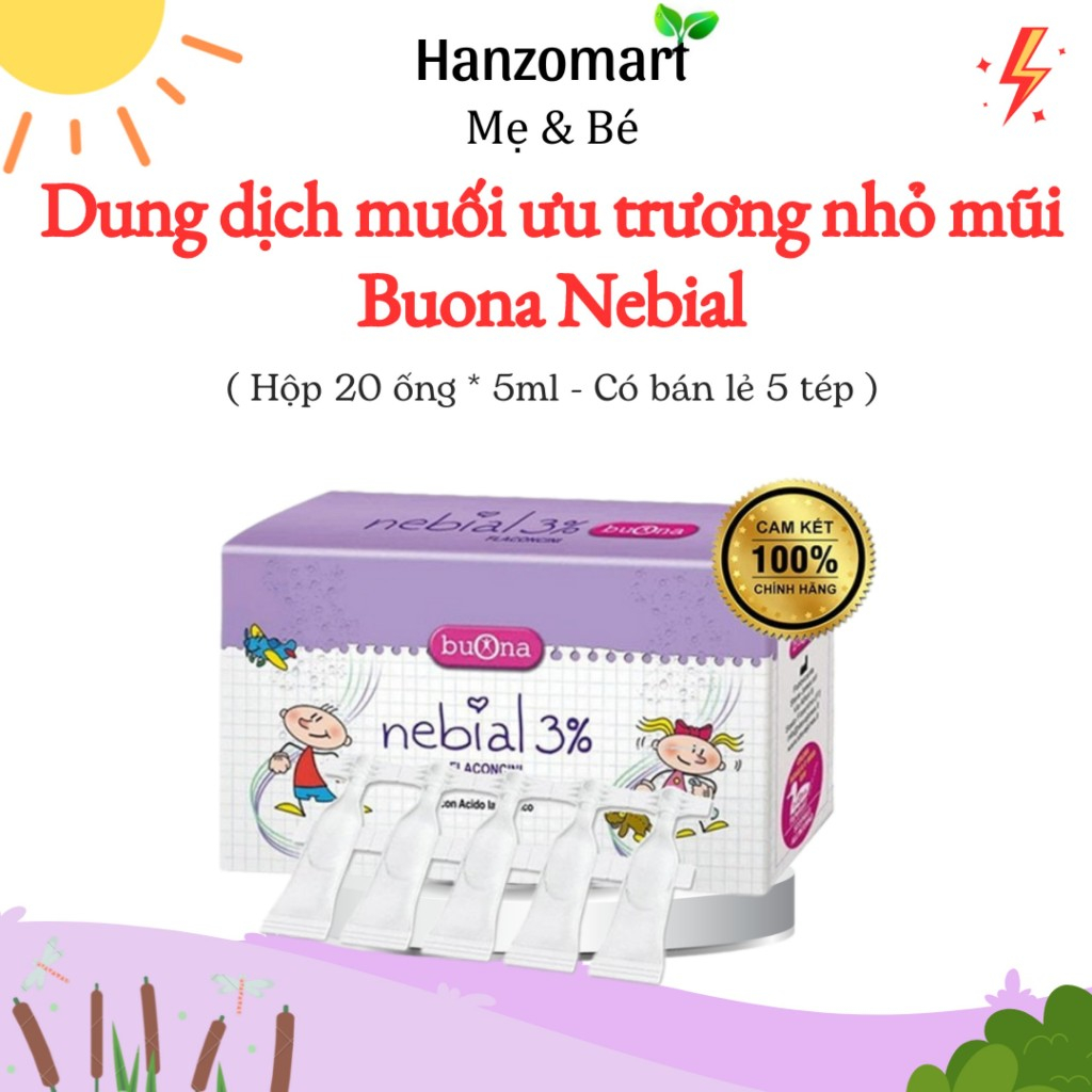Buona Nebial/Nebianax 3%Flaconcini,Dung Dịch Nhỏ Mũi Giảm Sổ Mũi,Nghẹt ...