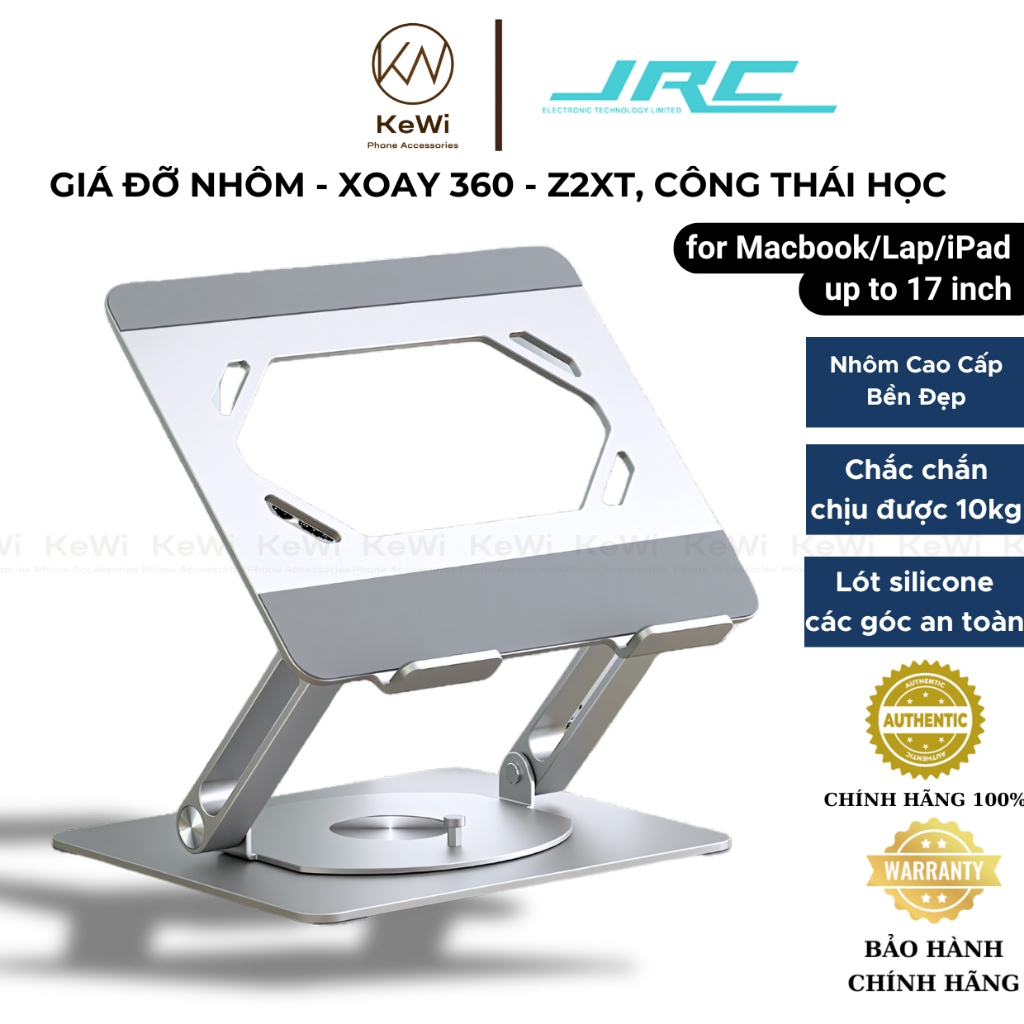 Giá Đỡ/Stand JRC Xoay 360 Macbook/Laptop/iPad, Nhôm Nguyên Khối, Tản ...