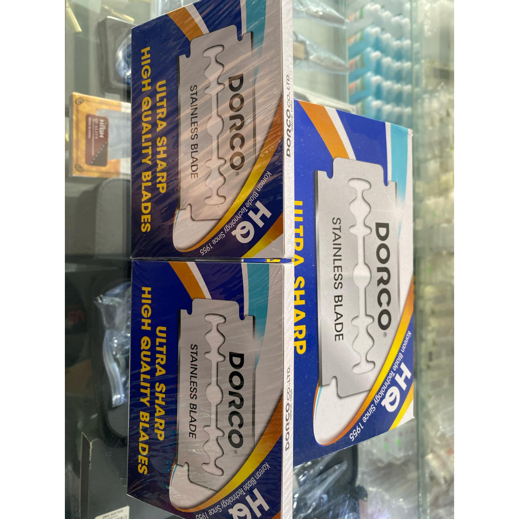 Dao lam Dorco HQ xanh hộp 100 lưỡi, dao lam sắc | Shopee Việt Nam