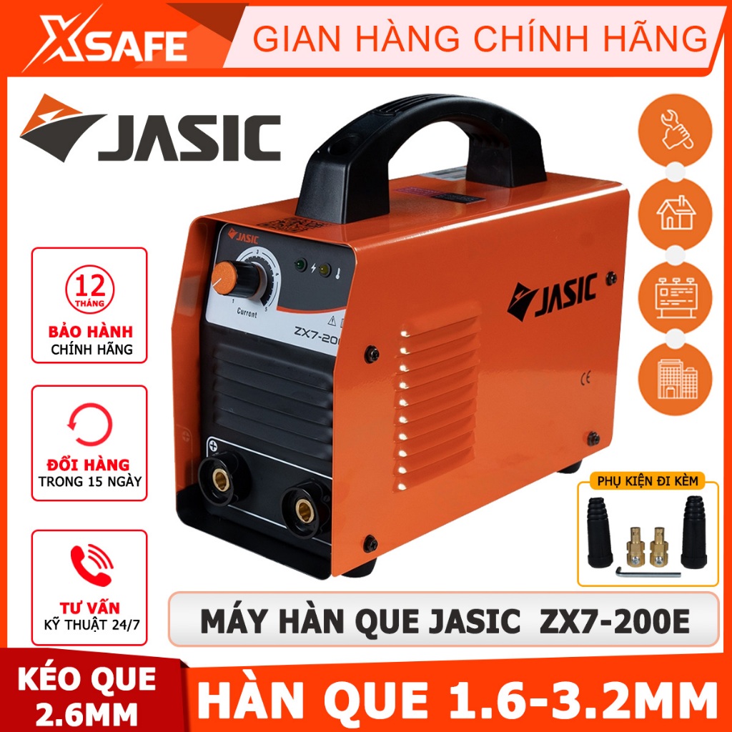 Máy hàn điện tử Jasic ZX7-200E dòng hàn 20-200A, hàn que 2.0-3.2mm, công nghệ IGBT tiết kiệm ...