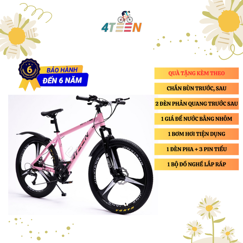 Xe Đạp Thể Thao Địa Hình 4TEEN Khung Sườn Chất Liệu Hợp Kim Thép Bền Chắc 24 Cấp Độ Di Chuyển ...