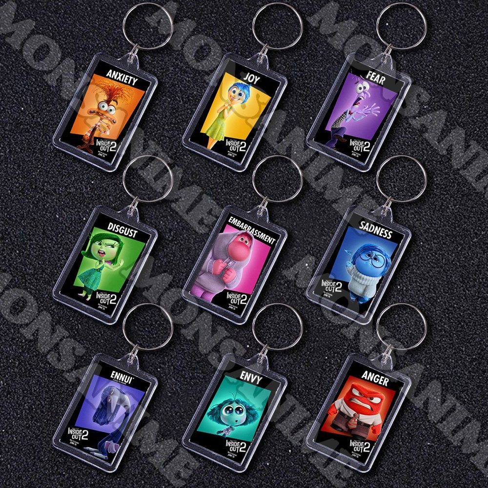( VUÔNG ) Móc khóa mica INSIDE OUT 2 hoạt hình anime chibi xinh xắn dễ ...