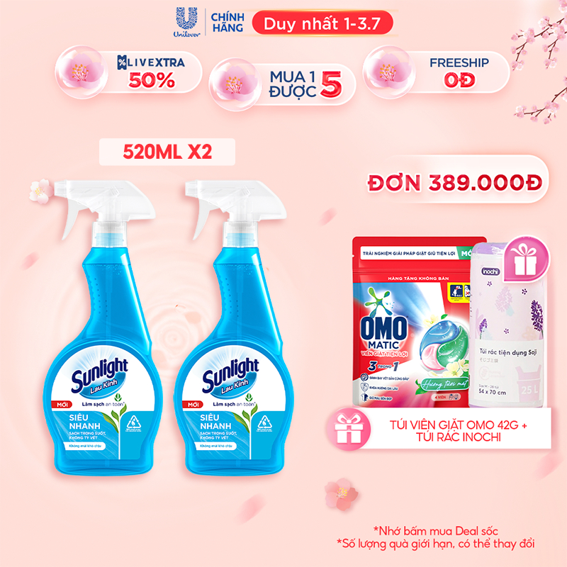 Combo 2 Nước lau kính Sunlight Siêu nhanh|Phiên bản nâng cấp từ Cif ...