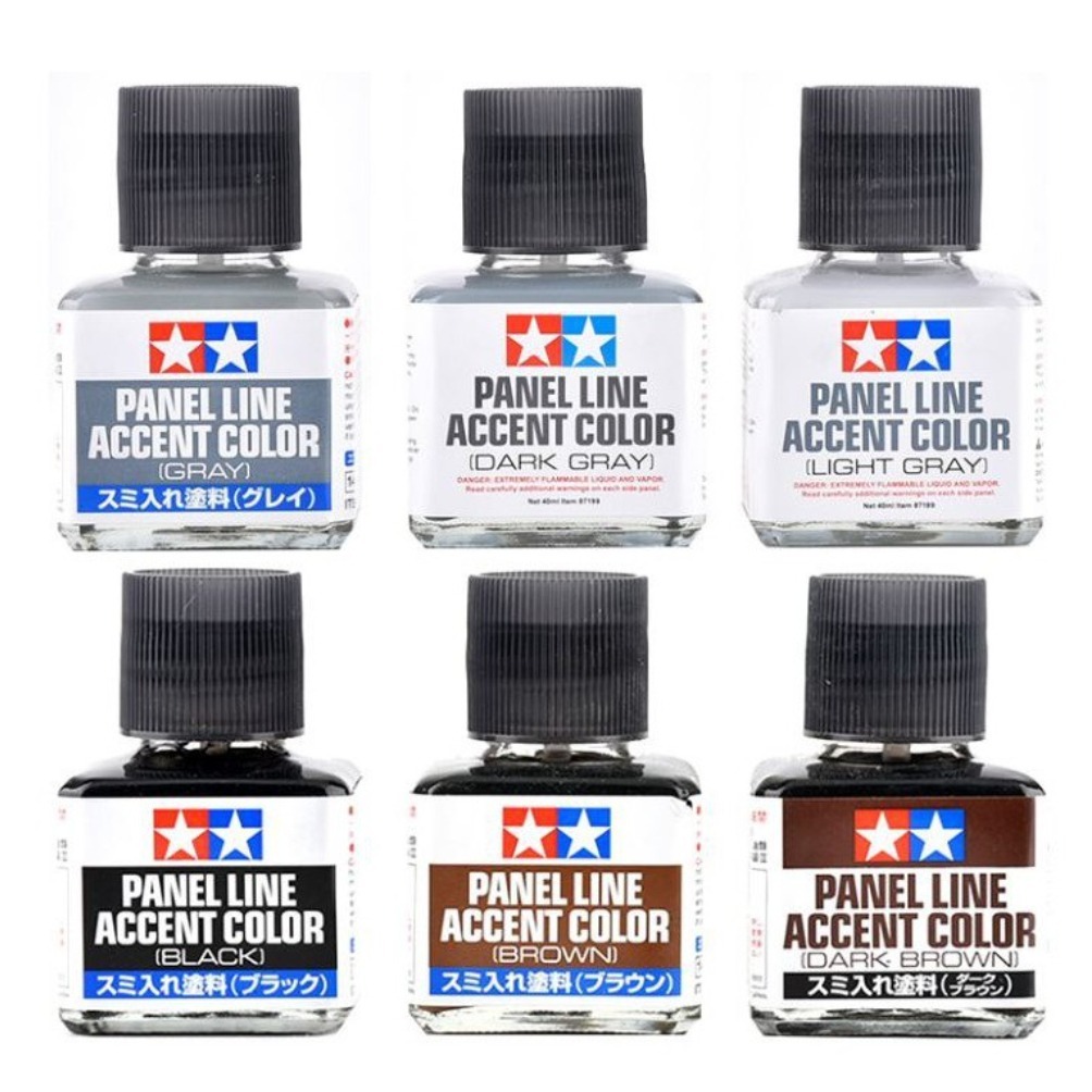 Tổng hợp các dung dịch mực kẻ lằn chìm Panel line accent Tamiya 87131 ...