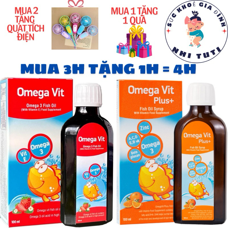 (MUA 3H_TẶNG_1H=4H)Omega Vit (Đỏ) và Omega Vit Plus +(cam): Bổ Sung ...