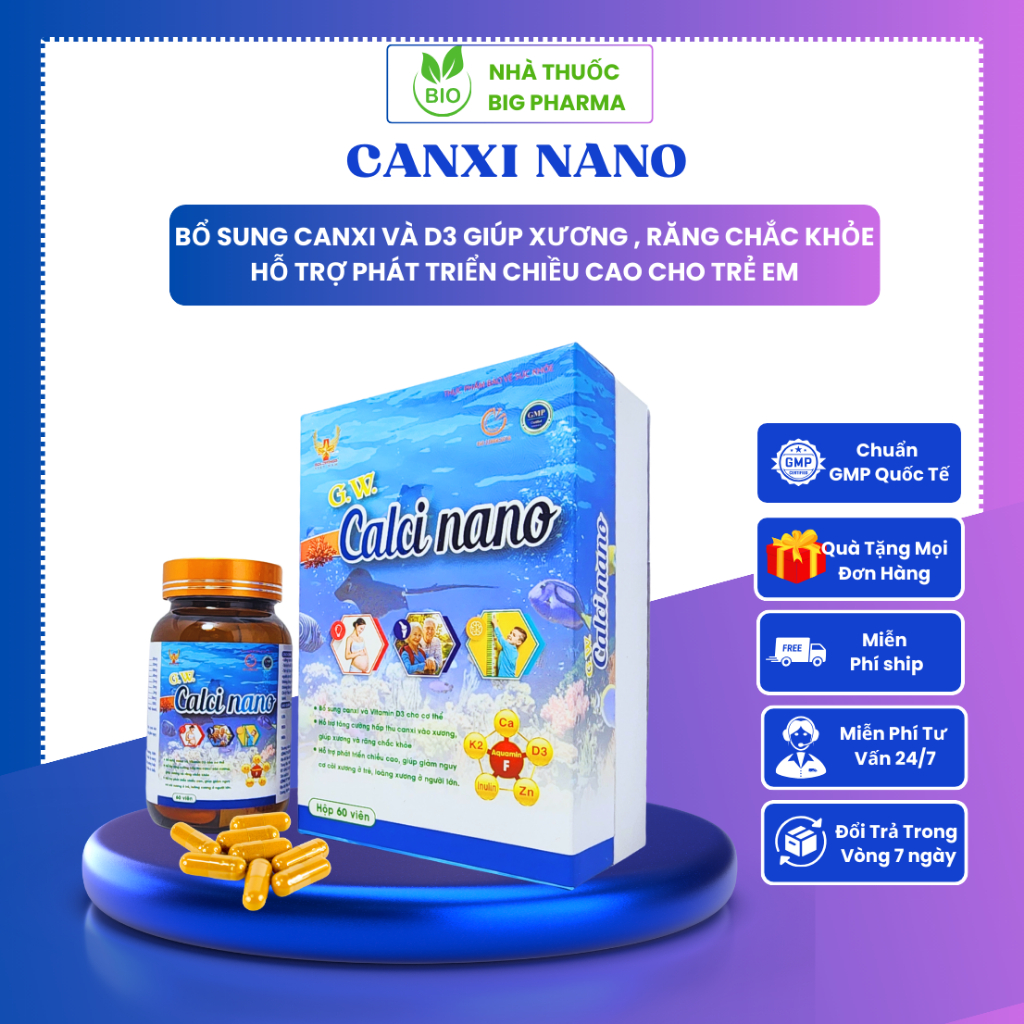 canxi nano bổ sung canxi , d3 cho bà bầu, hỗ trợ phát triển chiều cao ...