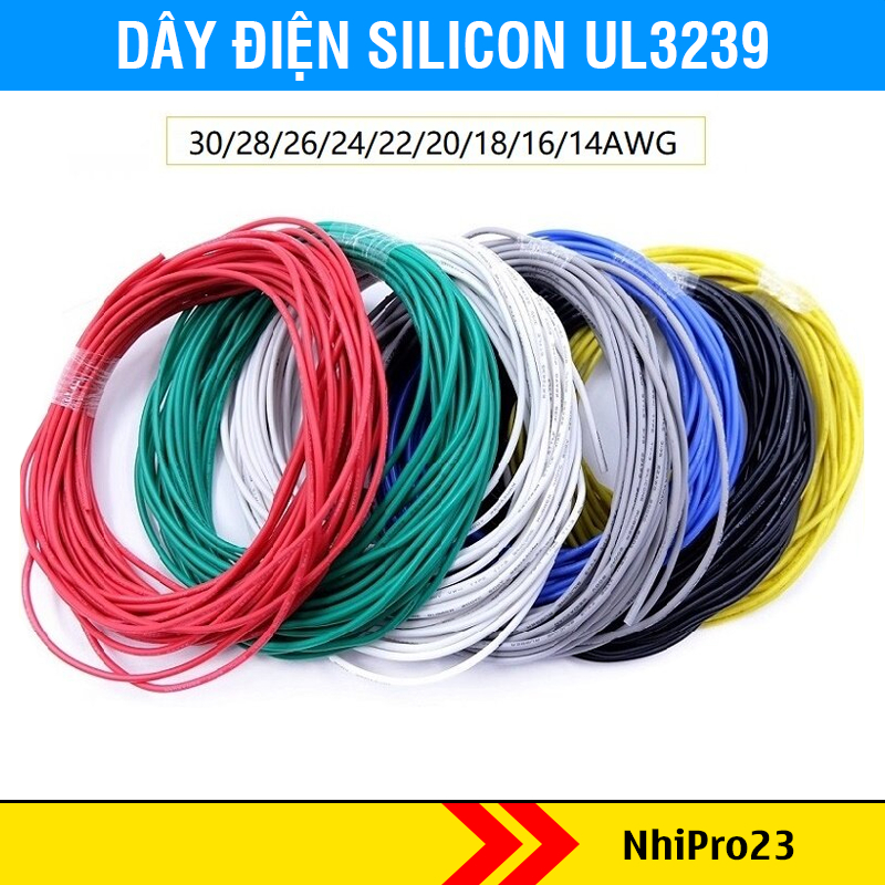 Dây điện chịu nhiệt AWG 16awg 18awg 20awg 22awg 24awg 26awg UL3239 ...