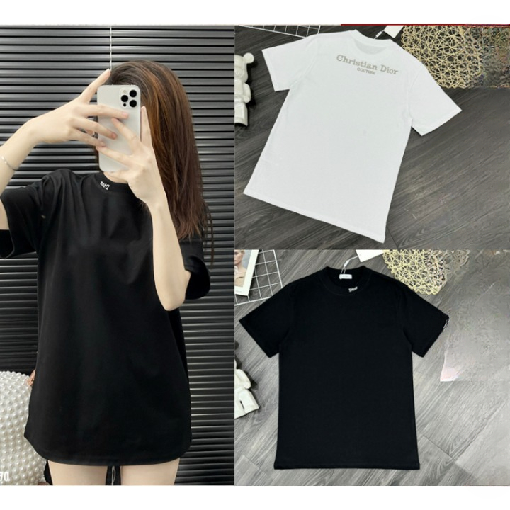 🔥Hot 2024🔥Áo Thun Christian Dy/or Chất COTTON 2 Chiều Rất Mát, CHỮ THÊU Cổ Trước Sau, Áo Phông ...