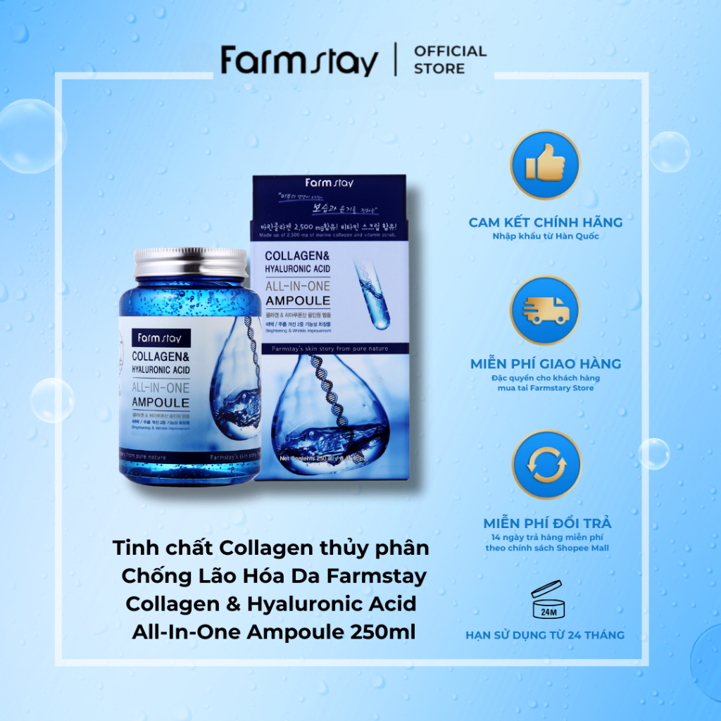 Tinh chất (Ampoule) Collagen thủy phân Chống Lão Hóa Da - Farm Stay ...