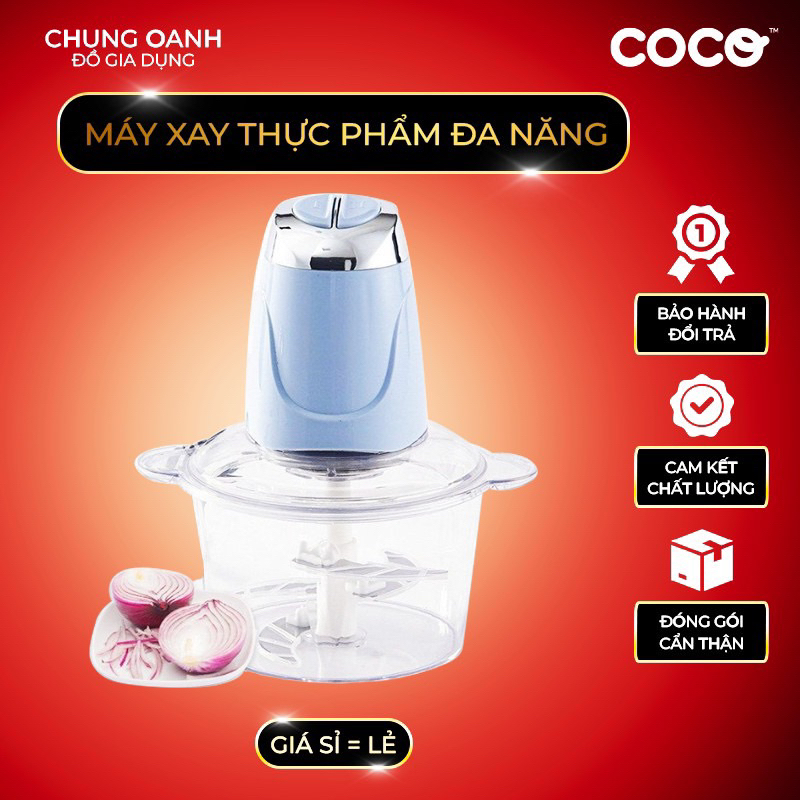 [Tặng lưỡi dao] Máy Xay Thực Phẩm Đa Năng Cối Thuỷ Tinh, Xay Thịt Misu ...