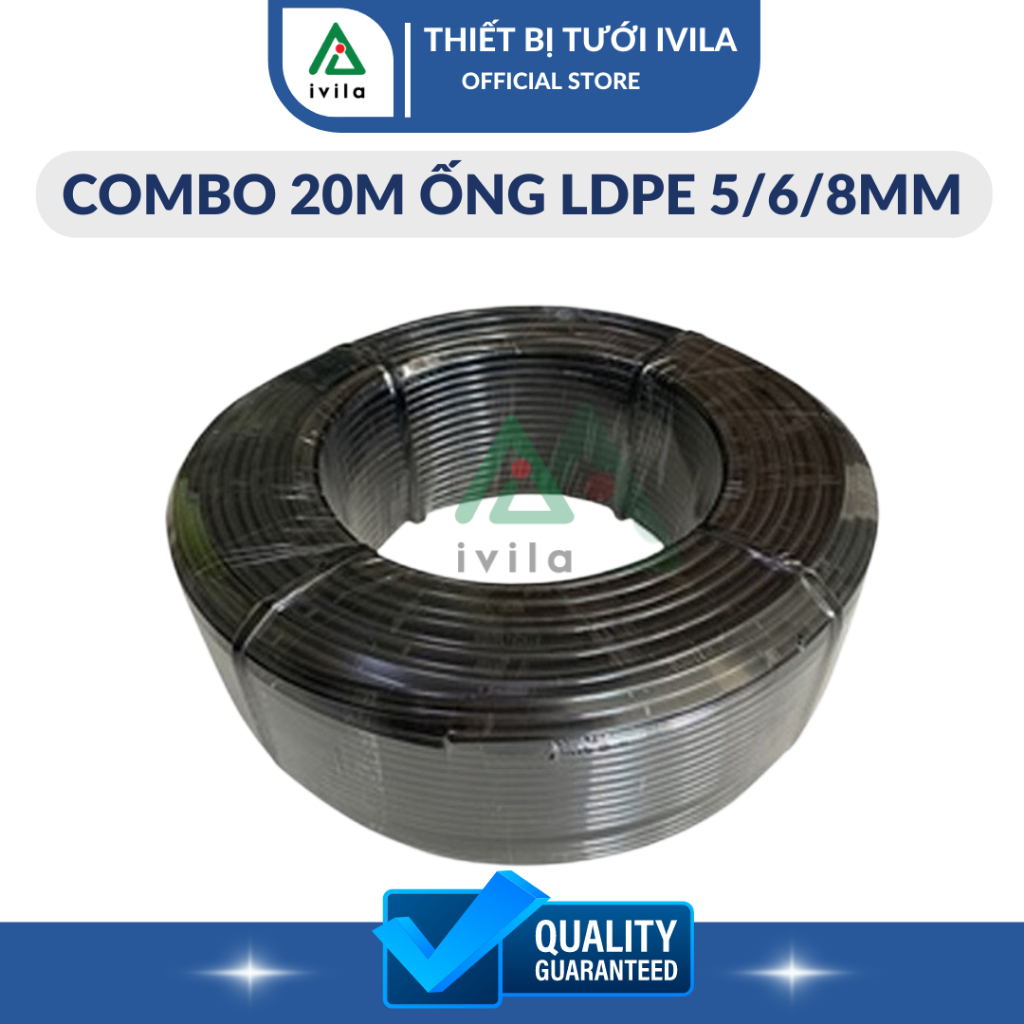 Combo 20m Ống LDPE 5/6/8mm, Ống dẫn nước 8mm, Ống PE phi 8, Chịu nắng mưa tốt, Ống dẫn nước ...