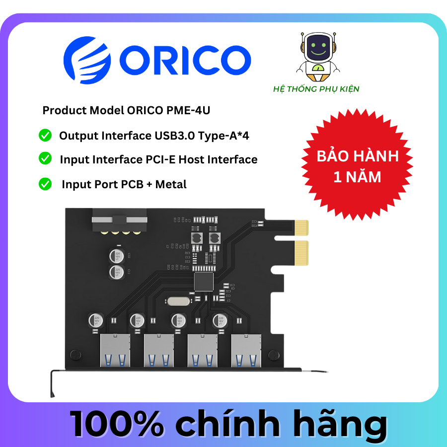 Card Mở Rộng 4 Cổng USB 3.0 ORICO PME-4U Hàng Chính Hãng | Shopee Việt Nam