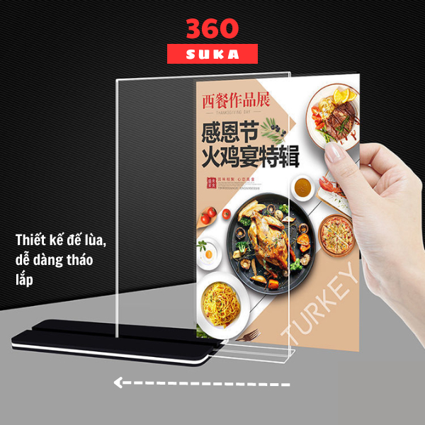 Standee Menu Mica A4, Menu để bàn A5, A6 Đế lùa 02 mặt, hàng đẹp chắc ...