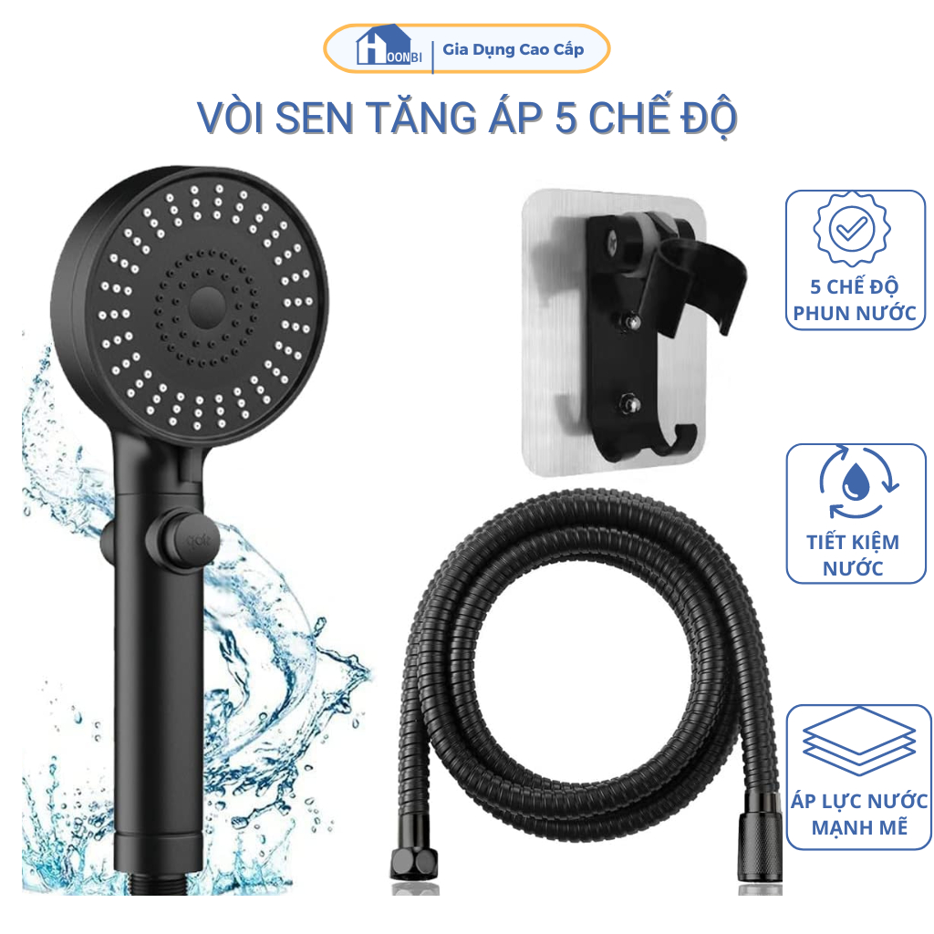 Vòi sen tăng áp 5 chế độ tiết kiệm nước HOONBI VS53 | Shopee Việt Nam