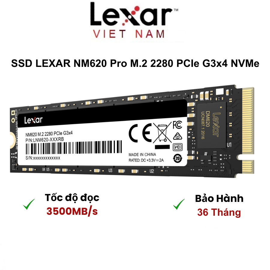 Ổ cứng SSD Lexar 256GB NM620 ( M.2 2280 NVME PCIe Gen3x4 ) | Shopee Việt Nam