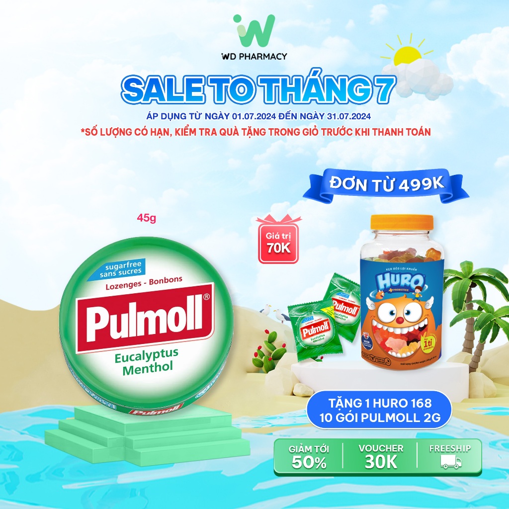 Kẹo ngậm ho không đường PULMOLL (Vị Bạc Hà) - PULMOLL - EUKALYPTUS ...