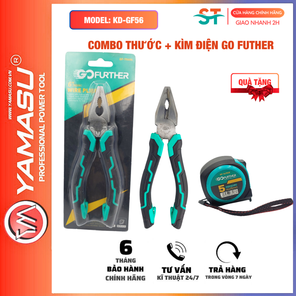 (Combo Quà Tặng) Kìm điện và thước dây 5 mét GO FUTHER CHÍNH HÃNG ...