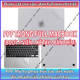 DÁN PPF MACBOOK NHÁM TRONG SUỐT, FULL máy, ppf bàn phím, ppf viền, Skin ...