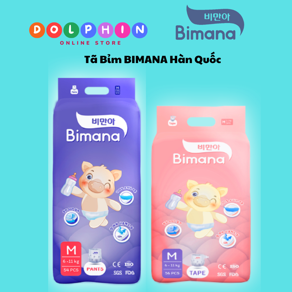 Tã bỉm Bimana Hàn Quốc đủ size NB/S/M/L/XL/XXL/XXXL chống thấm tốt ...