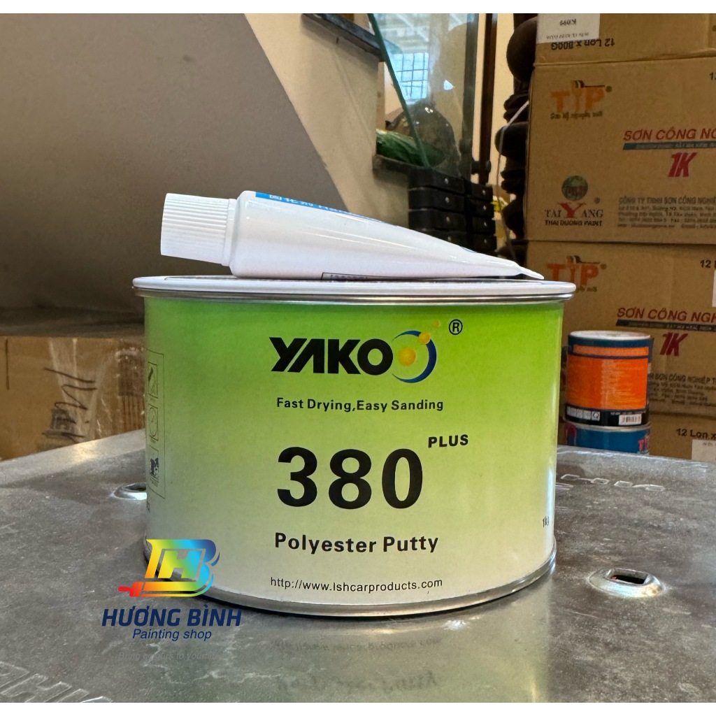 [Lon 1kg] Bột bả matit 2 thành phần YAKO 380 trám trầy xước | Shopee Việt Nam