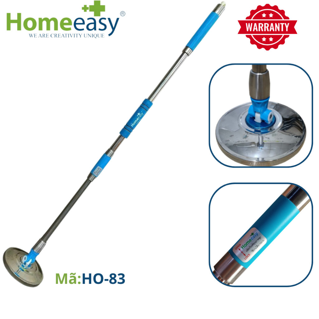 Cây Lau Nhà Xoay 360 Độ Homeeasy HO-83 - Khóa Xoay Trái, Phải, Ống Inox ...