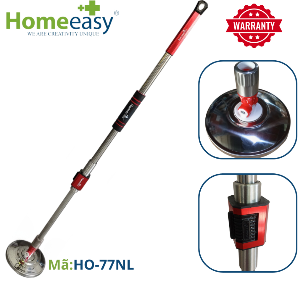 Cây Lau Nhà Xoay 360 Độ Homeeasy HO-77NL - Khóa Ốp Gọn, Cây Inox Ống ...